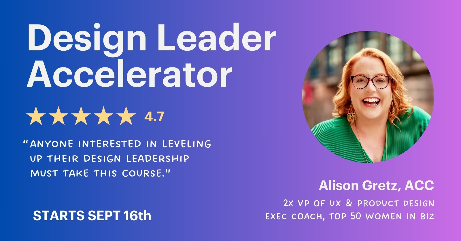 Design Leader Accelerator by Alison Gretz on Maven