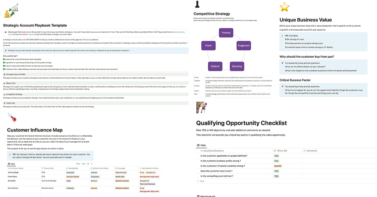 Strategic Account Playbook Template by Ren Saguil on Maven