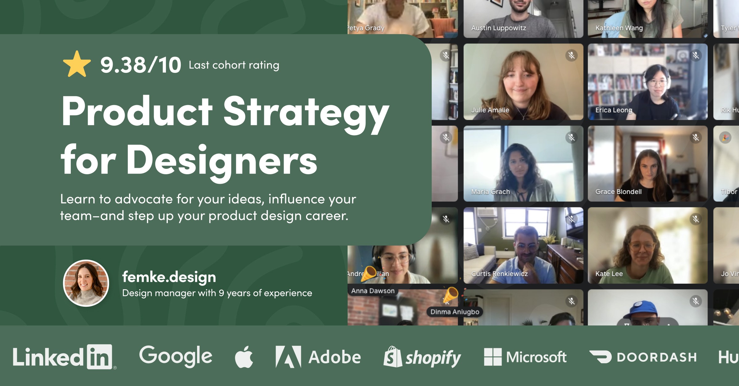 Product Strategy for Designers by Femke on Maven