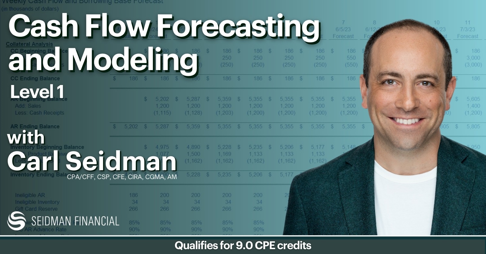 Cash Flow Forecasting and Modeling - Level 1 by Carl Seidman, CPA ...